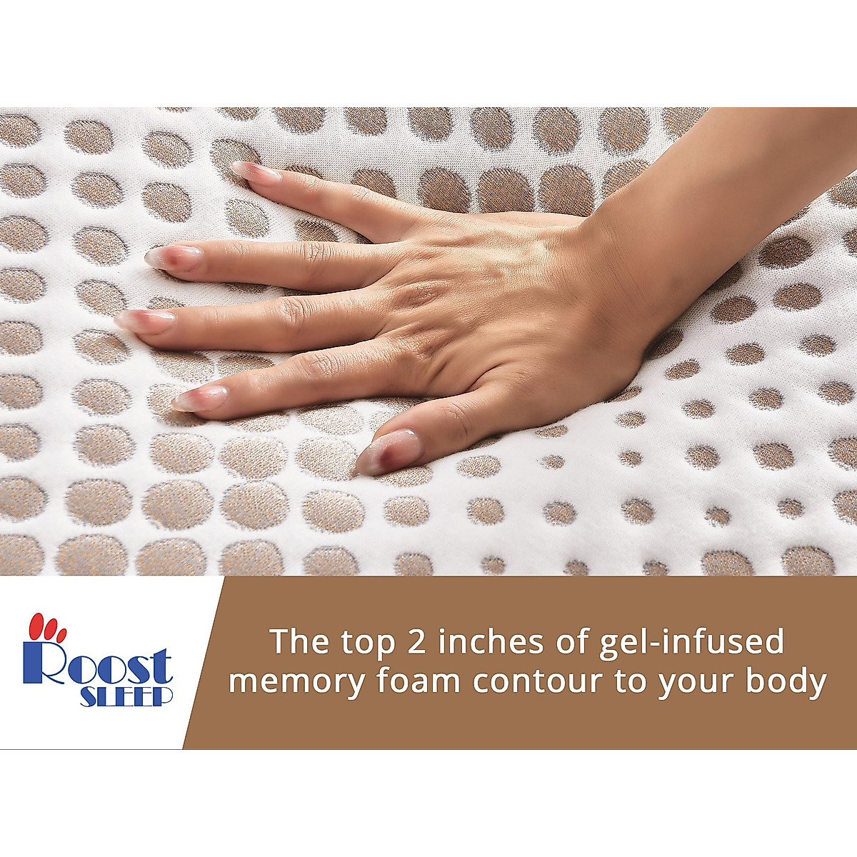 Roost Copper Smart 14-Inch Thermic Gel Memory Foam Mattress with Copper Infused Cover for Cool and Comfortable Sleep, Easy Set Up and Durable Copper Mattress, Full