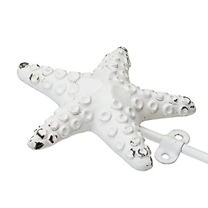 SOFFEE DESIGN Set of 4 Resin White Beach Starfish Coat Hooks, Starfish Retro Friction Process, High Load-Bearing, for Holiday Cottages, Seaside Cottages, Children's Rooms