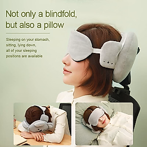 DEARBABY 2 in 1 Travel Pillow and Eye Mask,Kids Adult Soft Plush Novelty Pillow Cushion Eye Mask Combo Supports The Head,Neck and Chin-for Airplane,Train,Car or Outdoor,Camping,Hiking (Koala)