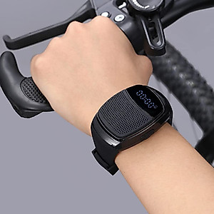 Wireless Wearable Wrist Portable Sports Bluetooth Speaker Watch with Timer Time Clock MP3 Player FM Radio Selfie Alarm Clock Stopwatch Countdown Watch Anti-Lost for Running, Hiking, Climbing