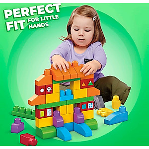 MEGA BLOKS 150 Toddlers Blocks Learning Toy Building Set, Let's Get Learning! For Toddlers 1-3