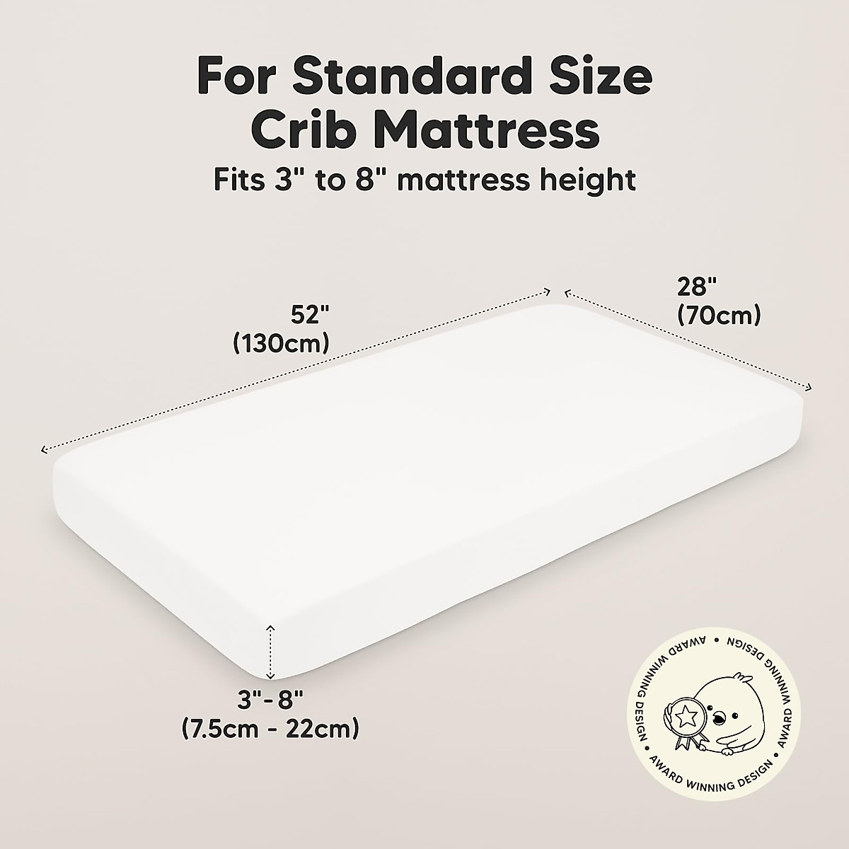 2-Pack Crib Sheets for Boys, Girls - Viscose Derived from Bamboo Fitted Crib Sheet, Baby Crib Sheets Neutral, Crib Mattress Sheet, Toddler Bed Sheets, Baby Sheets for Crib Fitted Sheets (Soft White)