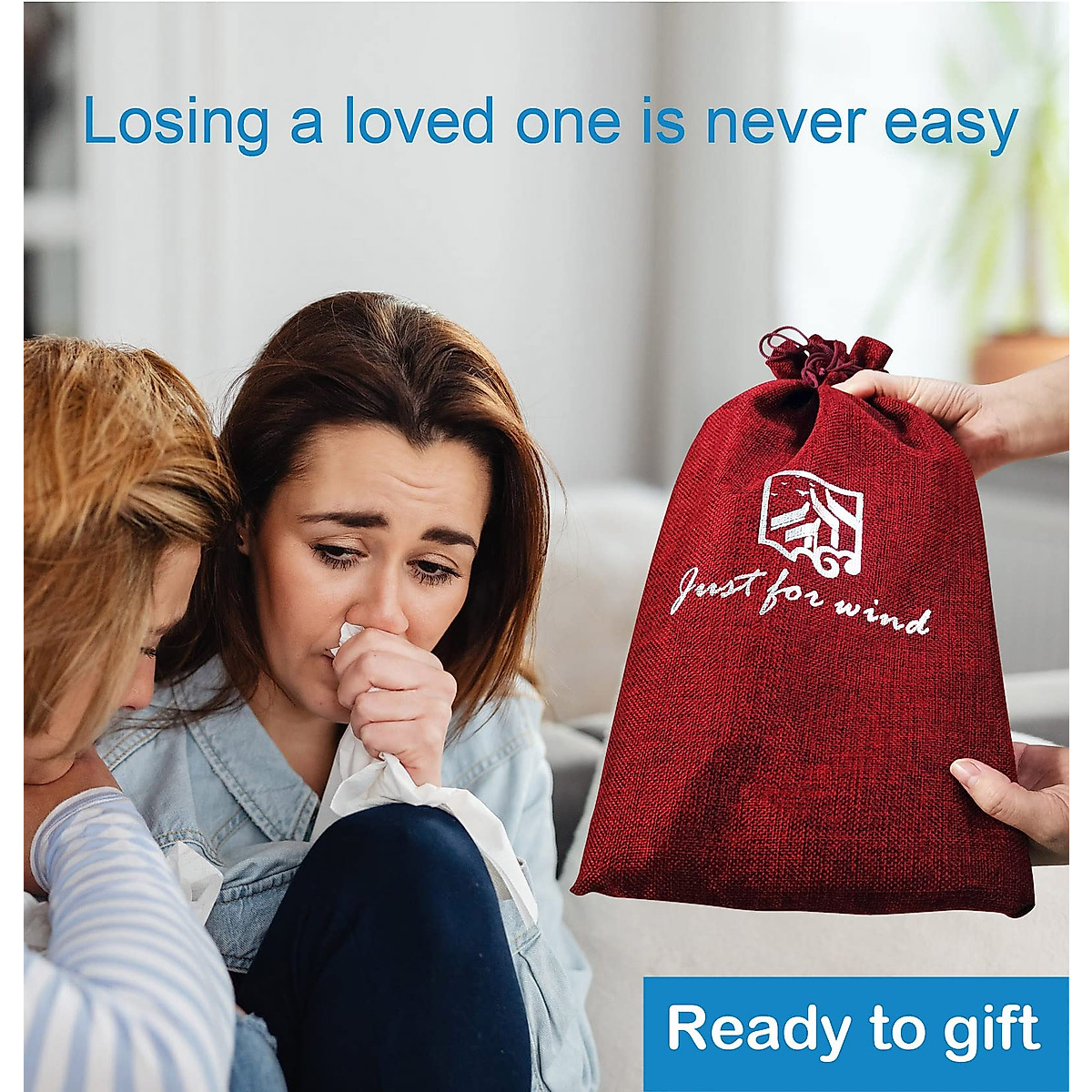 Sympathy Memorial Wind Chimes for Loss of Loved One Prime, Sympathy Gift Baskets Memorial Gifts for Loss of Mother Father, Grief Gifts Bereavement Funeral Gifts Windchimes in Memory of A Loved One