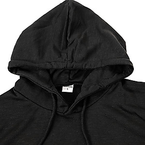 Rela Bota Mens Fashion Workout Hooded T-Shirts Hoodies Casual Sport Athletic Long Sleeve Gym Pullover Tops Black