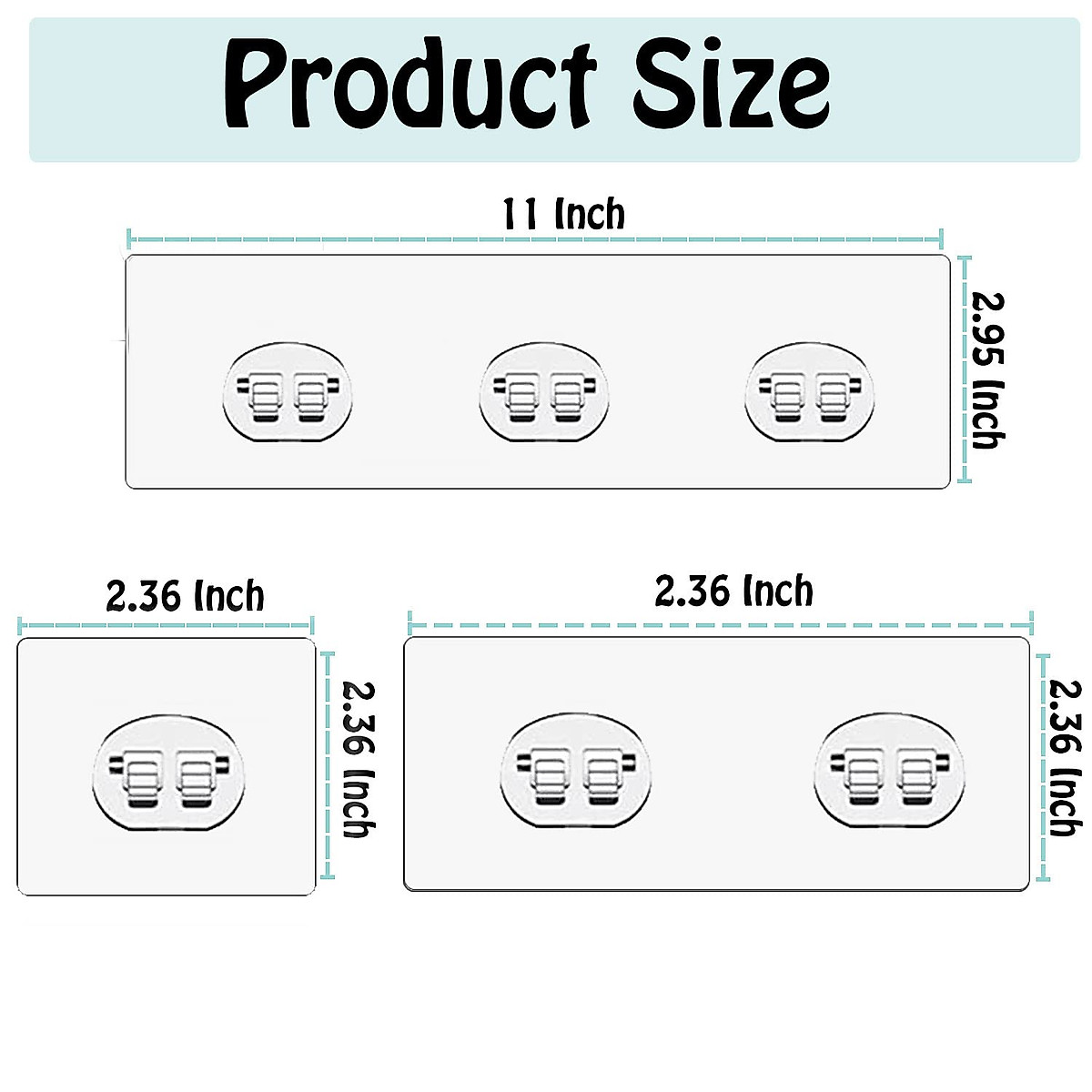 Jninexiu 16 Pack Shower Caddy Adhesive Replacement, Shower Hooks for Shower Caddy Adhesive Replacement Clear Strong Sticker Hooks No Drilling Sticky Hanging Hooks