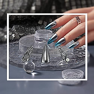 beetles Gel Polish Sliver Mirror Chrome Nail Powder, Mirror Effect Premium Salon Nail Glitter Manicure Pigments for Nail Art Design, 0.04oz/1g