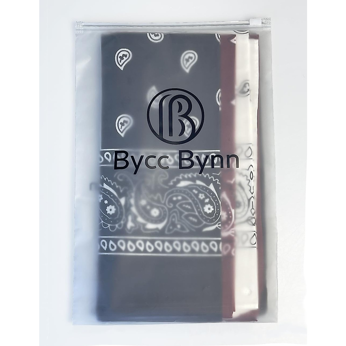 Bycc Bynn 3 Pack Pure Cotton Paisley Pattern Bandanas Square Scarf Headwear (Black + Burgundy + White)