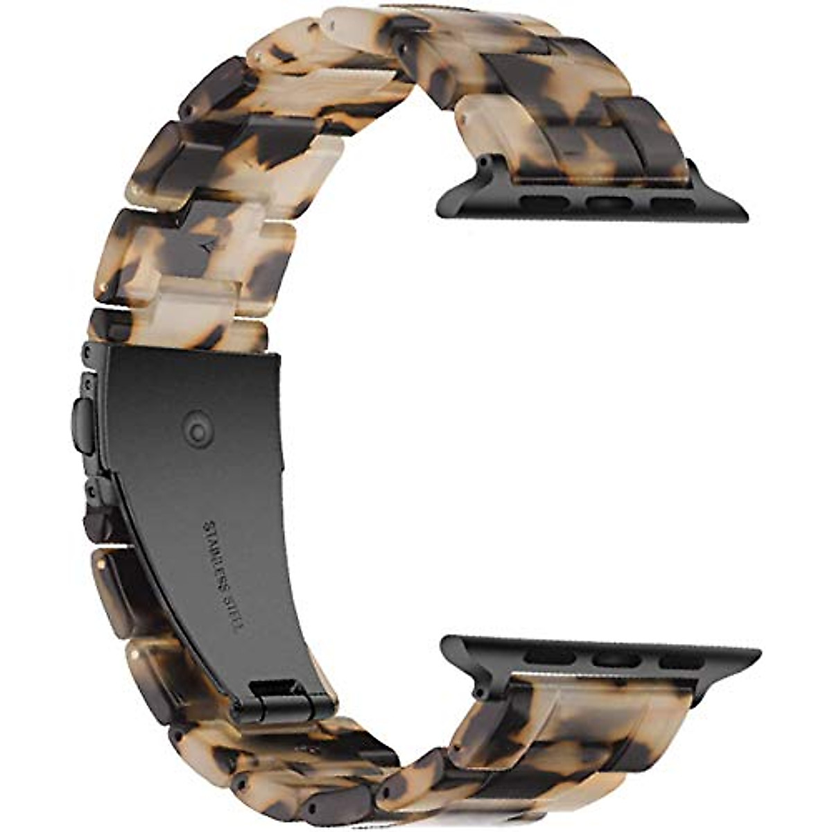 NYENEIL Compatible with Apple Watch Band 38mm 40mm 41mm 42mm 44mm 45mm Ultra 49mm for iWatch SE Lightweight Resin Wristband Bracelet Strap Series 8 7 6 5 4 3 2 1 Mens Womens (Tortoise Stone Flower, 42MM/44MM/45MM/49MM)