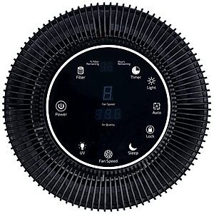 OdorStop OSAP5 HEPA Air Purifier for areas up to 1000 Sq Ft with H13 True HEPA Filter, Active Carbon, 5-Speed, Auto Mode, Sleep Mode, Child Lock, and Timer - Black