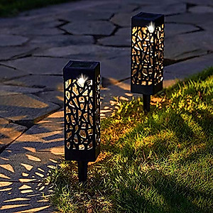 Solar Lights Outdoor,6 Pack Solar Pathway Lights Outdoor-Waterproof,LED Landscape Lighting Solar Powered Outdoor Lights Solar Garden Lights for Pathway Walkway Patio Yard & Lawn Warm White