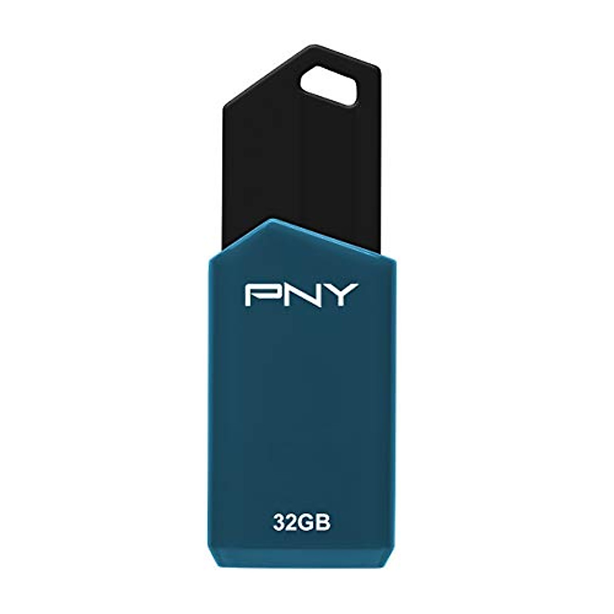 PNY Retract USB 2.0 Flash Drive, 32GB, Gray, Blue, or Red - Color May Vary (P-FD32GRTCG-GE) grey