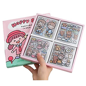 PVC Sticker,Sticker Cartoon Pattern DIY Diary Sticker Scrapbook Stationery Stickers Kawaii Stickers (Happy Day)
