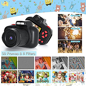 CIMELR Kids Camera, Digital Camera for Kids 6-12 Year Old Boys/Girls, 2.4 inch IPS Screen Toddler Camera, Christmas Birthday Gifts for Kids, Video Camcorder with Fill Light, 32GB TF Card (Black)