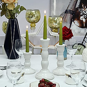 Zest Candle 12-Piece Taper Candles, 6-Inch, Sage Green