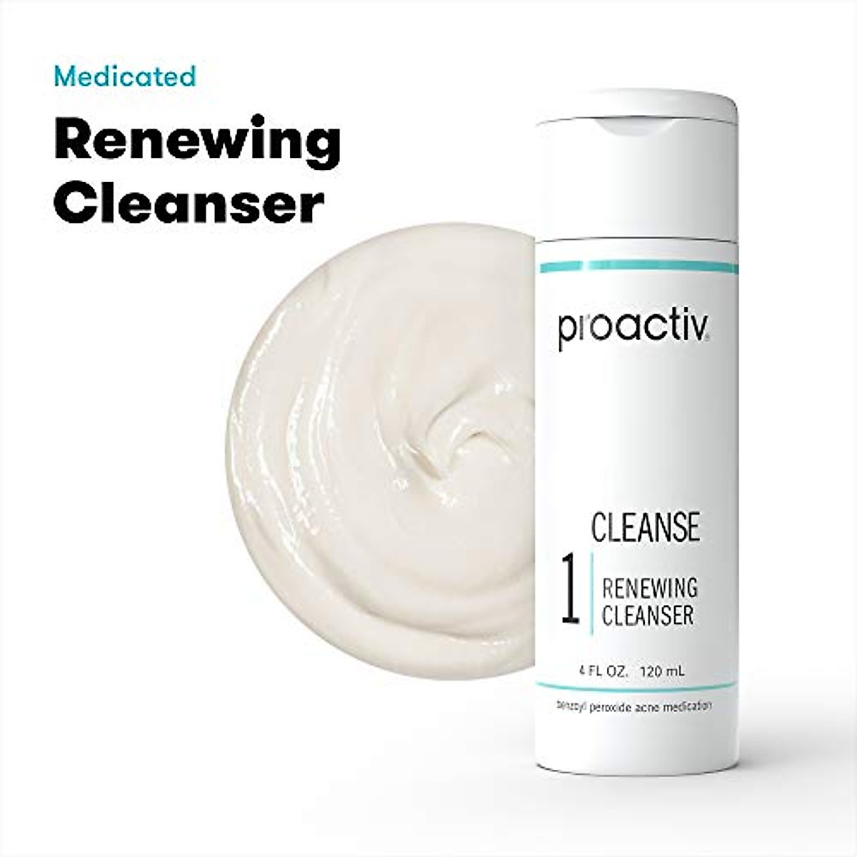 Proactiv Acne Cleanser - Benzoyl Peroxide Face Wash and Acne Treatment - Daily Facial Cleanser and Hyularonic Acid Moisturizer with Exfoliating Beads - 60 Day Supply, 4 Oz