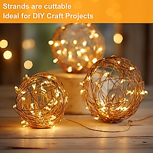 【Long Lasting】 12 Pack Fairy Lights Battery Operated Mini String Lights - 3.3ft 20 LED,Silver Wire Warm White for Wedding,Party Centerpieces,Table Decor,DIY Crafts,Festivals,Mason Jars Décor