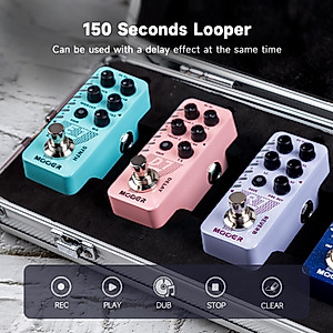 MOOER D7 Delay Guitar Pedal with 6 Different Delay Tape And 150s Looper Recording, Multi Asjustable Function, Surpport Tap Tempo, Trail On/Off, Storable Presets