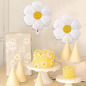 White Daisy Balloon - Daisy Baby Shower, Daisy Bridal Shower, White Wedding, Daisy Balloon Garland, Two Groovy, Five is a Vibe, Groovy One Decoration (DAISY BALLON)