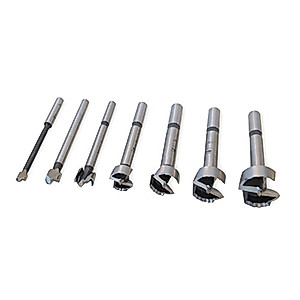 Fisch FSA-280323 1/4-Inch-1-Inch Diameter Cylinder shank Wave Cutter Forstner Bit In Blister, 7-Piece