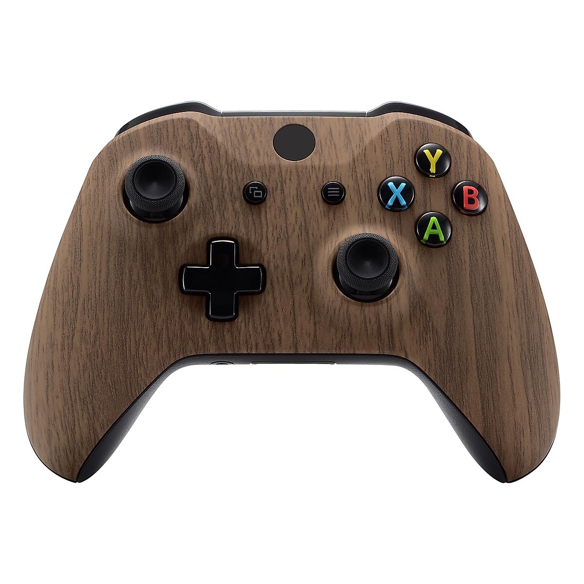 eXtremeRate Wood Grain Patterned Front Housing Shell Faceplate for Xbox One S & Xbox One X Controller Model 1708 - Controller NOT Included