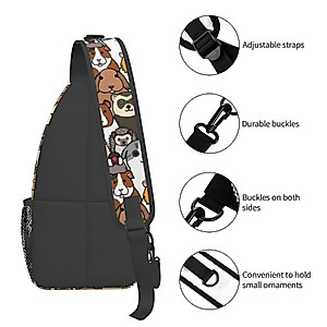 Yamegoun Moth and Butterfly Sling Bag Women Men Crossbody Backpack Shoulder Bag Unisex for Travel Casual Hiking with Adjustable Strap