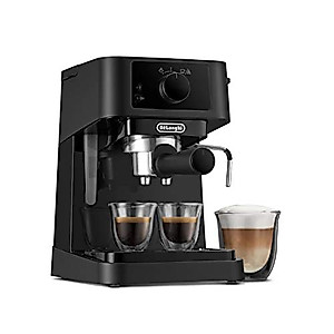 De'Longhi Stilosa EC230.BK, Traditional Barista Pump Espresso Machine, Espresso and Cappuccino, 2 cups, Black