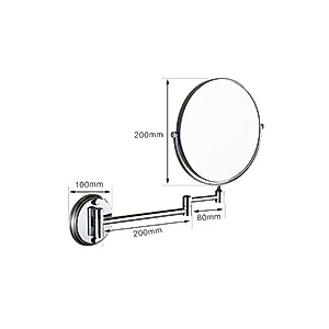 Ksunun Wall Mounted Makeup Mirror, 1x/ 10x Magnifying Mirror, 8'' Two-Sided Swivel Extendable Bathroom Mirror, 360° Swivel Double Sided Extendable Bathroom Mirror for Shaving, Make Up Mirror