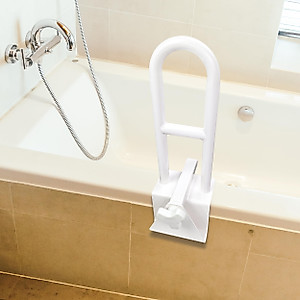 Bathtub Safety Rail Adjustable Shower Grab Bar - White Medical Bathtub Handle Grab Bars for Bathroom, Safety Handle Rail Heavy Duty for Seniors and Elderly