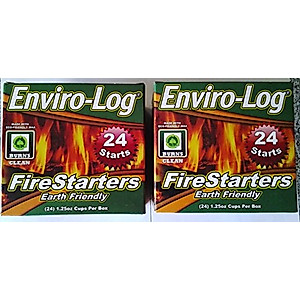 NEW Enviro-Log Environment Friendly Firestarters 2 PACK (48 firestarters) for Fireplace Wood Stove Fire Pit