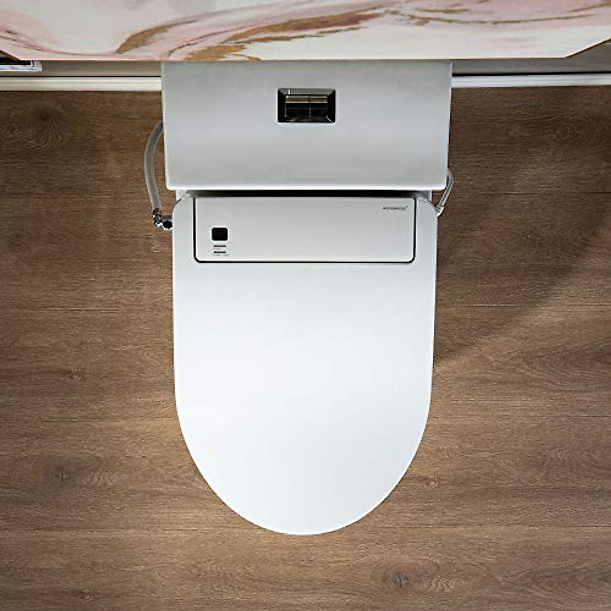WOODBRIDGE White Luxury, Elongated One Piece Advanced Bidet, Smart Toilet Seat with Temperature Controlled Wash Functions and Air Dryer T-0737