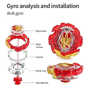 Bay Blades for 8-12 Bey Battle Burst Toy B-203-01 Super Hyperion MR.Tp. Xp-2 Booster Battling Tops Gaming Top Toys Play Blade Blades for Boys 6-8 Birthday Festival Gift for Children Kids