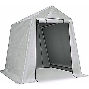 6 x 7 Feet Outdoor Shed Car Tent Carport Garage Storage Shed UV Proof Cover Ideal for Motorcycles, Bicycles, Garden Tools, Lawn Mower, Fire Woodard, Patio Furniture Storage, Gray