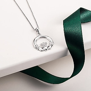 Claddagh Pendant Sterling Silver Necklace Made in Ireland