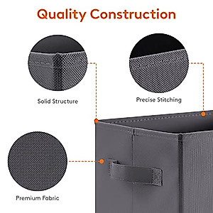 Lifewit 20L Foldable Clothes Storage Bins for Closet Collapsible Sturdy Fabric Storage Basket Cube with 2 Reinforced Dual Handles Fabric Closet Organizers, 3 Packs, Large, Grey