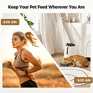 Automatic Cat Feeder, 3L Timed Cat Feeder for Dry Food Up to 6 portions, 6 Meals/Day, Dual Power Supply Cat Feeders