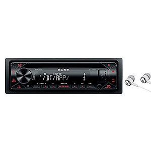 Sony MEX-N4300BT Built-in Dual Bluetooth Voice Command CD/MP3 AM/FM Radio Front USB AUX Pandora Spotify iHeartRadio iPod / iPhone Siri and Android Controls Car Stereo Receiver with ALPHASONIK EARBUDS