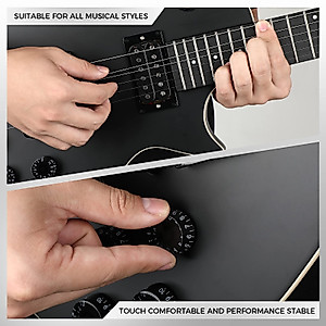 Asmuse LP Electric Guitar Kit 39 Inch, Solid Body Les Paul Electric Guitar Set for Adults Beginner with 2 Volume/2 Tone Controls, 3-Way Pickup, Black