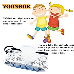 VOONGOR Portable Refillable Wet Wipe Pouch, Reusable Travel Wipes Holder & Case, Lightweight Flushable Diaper Wipes Container for Baby (Clear)