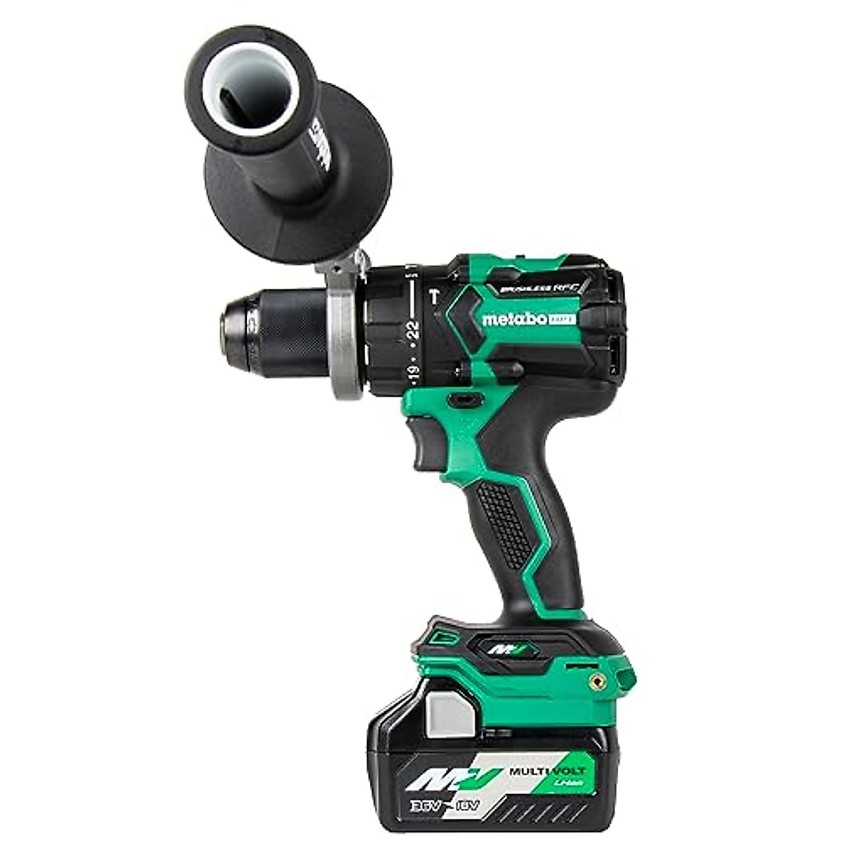 Metabo HPT 36V MultiVolt Cordless ½-Inch Hammer Drill Kit 1,400 in-lbs. Max Torque Reactive Force Control Optional AC Adapter DV36DC