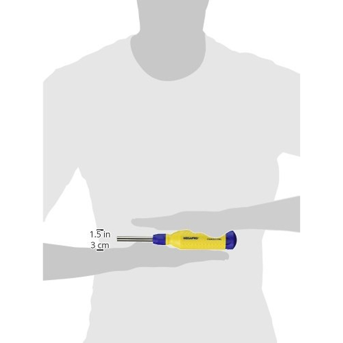 Megapro - 151SS-CS MegaPro 151SS 15-In-1 Stainless Steel Driver in Yellow/Blue yellow/blue