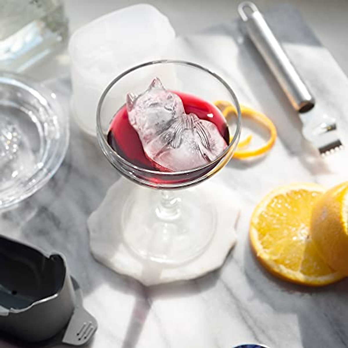 Tovolo Kitten Ice Molds (Set of 2) - Slow-Melting, Leak-Free, Reusable, & BPA-Free Craft Ice Molds/Great for Whiskey, Cocktails, Coffee, Soda, Fun Drinks, and Gifts