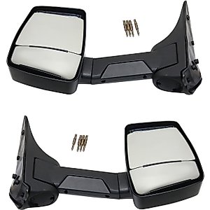 Kool Vue Mirror Set Compatible with 2003-2014 Ford E-150, 2003-2005 E-150 Club Wagon, 1992-2002 E-150 Econoline, Towing, Manual Adjust, Manual Fold, Single Arm, Fits 4-Bolt Mirror Only
