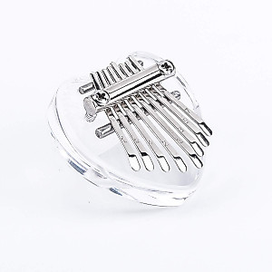 TREELF Acrylic Thumb Piano Crystal Transparent Kalimba Instrument 8 Keys Mini Thumb Piano (Heart-shaped)