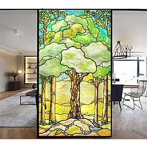 Glass Window Film Privacy Windows Film Decorative Stained Glass Window Stickers No Glue Static Cling Frosted Window Cling Window Privacy Film (Color : 80x100cm WxH)