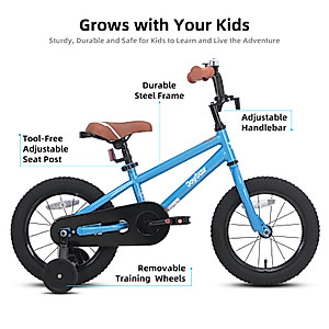 JOYSTAR 14 Inch Kids Bike for 3 4 5 Years Boys Girls Gifts Children Bicycle with Training Wheels Coater Brake BMX Style Blue