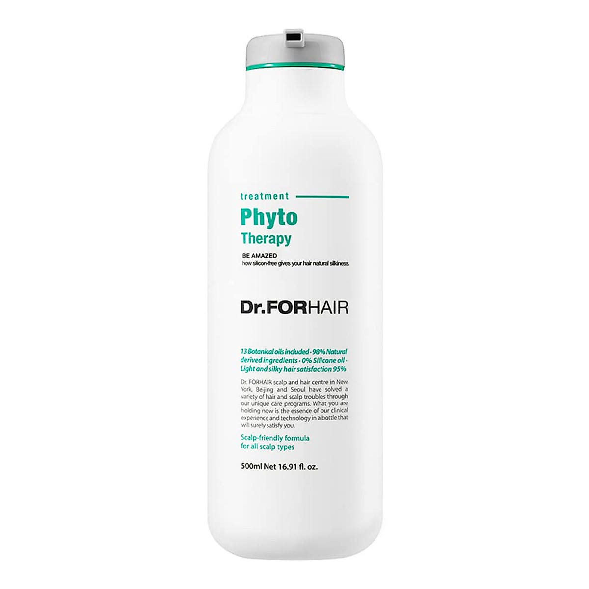 Dr.FORHAIR Phyto Therapy Shampoo 16.9 fl oz 500 ml for Sensitive Scalp pH Balanced Calming Soothing Hair Care Add Volume and Shine Treatment Paraben Silicone Sulfates Free