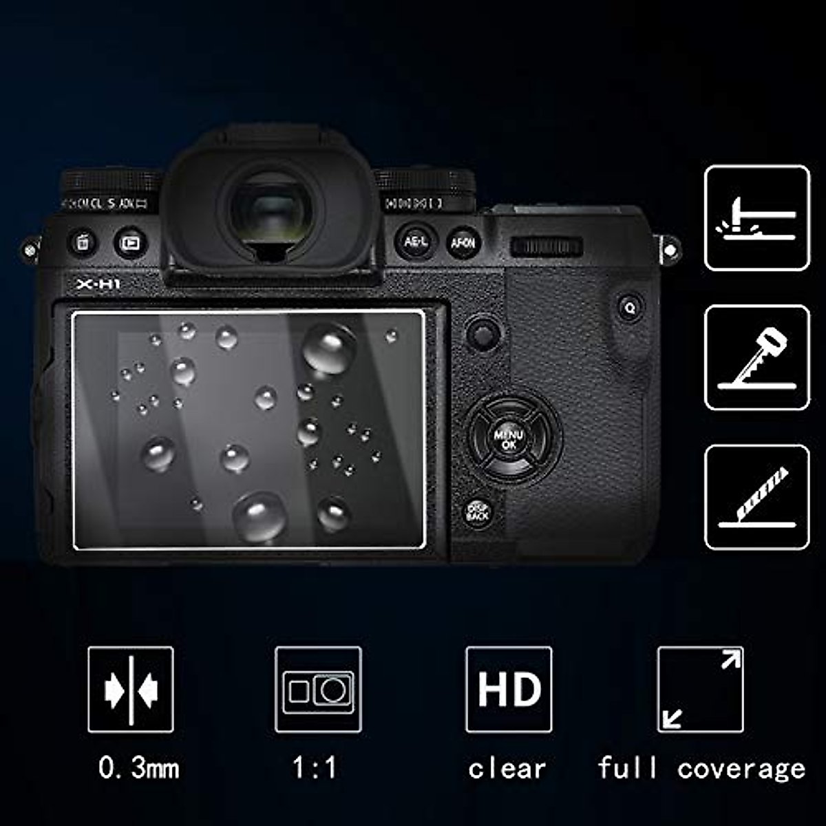 debous Screen Protector for Fujifilm X-S20 X100T X100F X-E2 X-E2S （not for X100V）, Anti-finger Optical Tempered Glass for Fuji XS20 X100T X100F XE2 XE2S Digital Camera (3 pack)