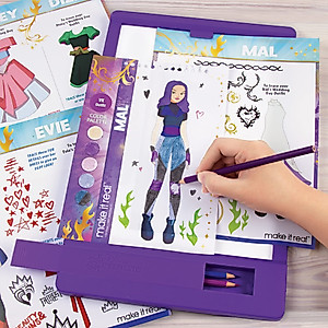 Make It Real - Disney Descendants Royal Wedding Sketchbook with Tracing Light Table. Fashion Design Tracing and Drawing Kit for Girls