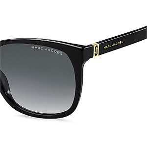 Marc Jacobs Women's Marc 337/S Square Sunglasses, Black/Gray Shaded, 57mm, 17mm