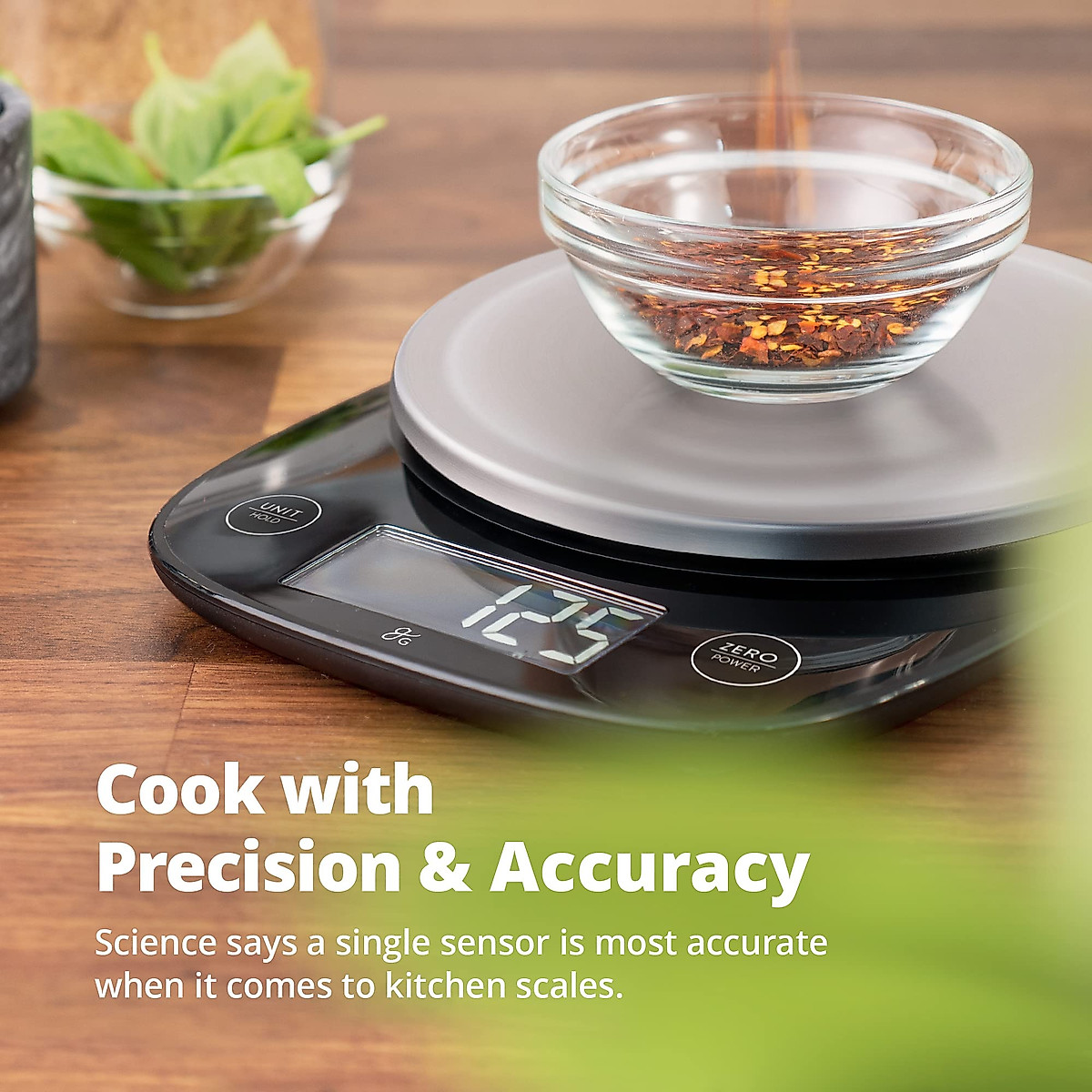 Greater Goods Premium Baking Scale, Ultra Accurate, Digital Kitchen Scale, Prep Baked Goods, Weigh Food and Coffee or Use for Meal Prep, Four Units of Measurement, Designed in St. Louis (Blk, No Bowl)